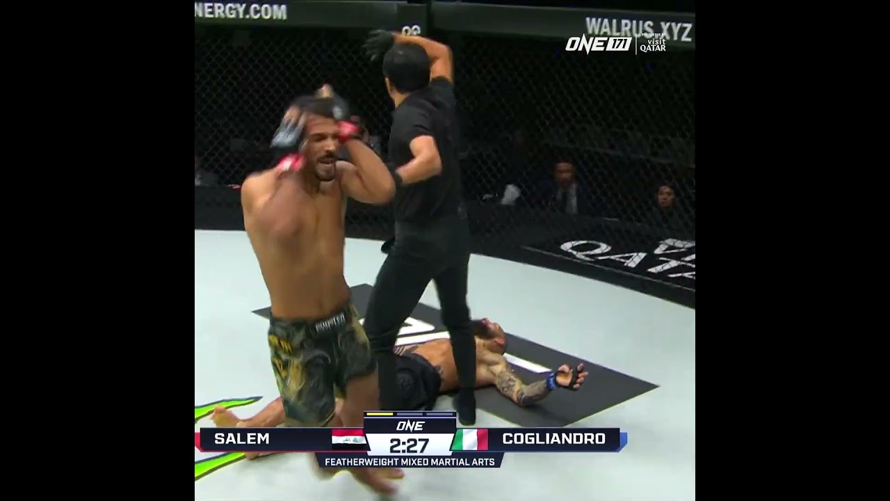 Starting with a BANG Hussein Salem debuts with a first-round KO of Walter Cogliandro! - ONE ...