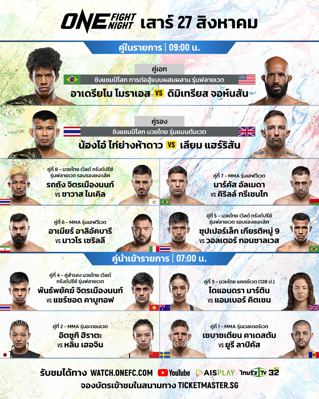 อัปเดตโปรแกรมด่วน! “แฮ็กเกอร์ตี” ถอนรอบสอง ศึก ONE Fight Night 1 - ONE ...